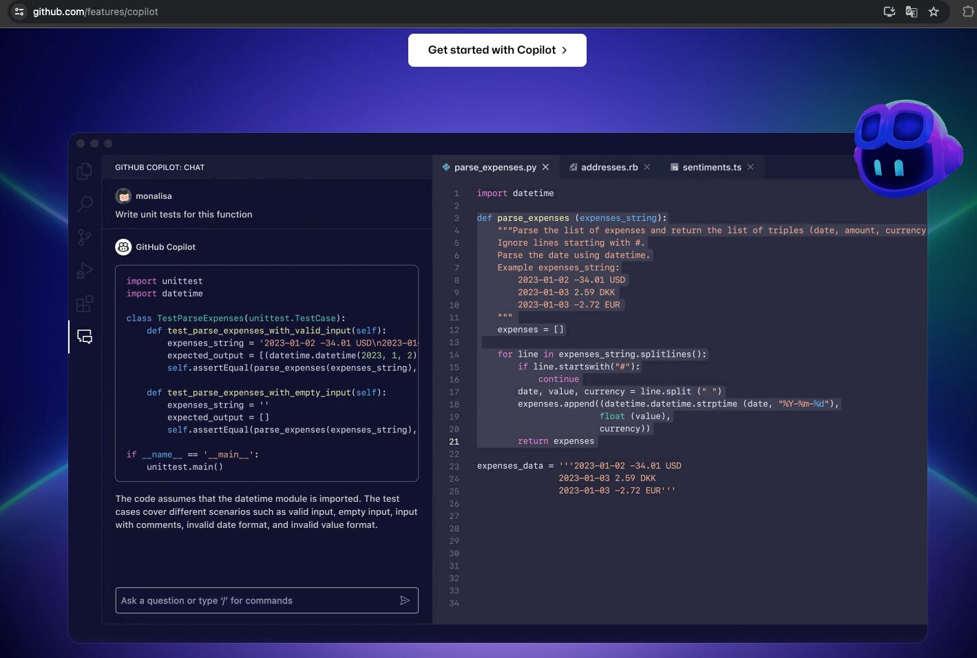 [コード補完機能] GitHub Copilot とは? VSCodeを使った活用術 - News report AI lands